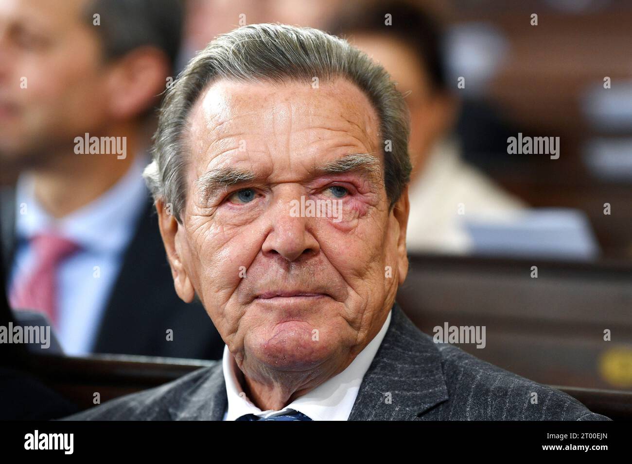 Former German Chancellor Gerhard Schroeder attends an ecumenical ...