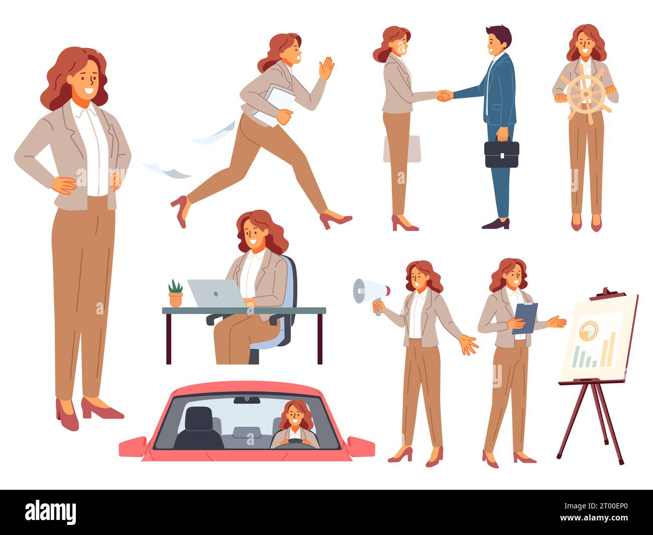 Office lady makes presentation Stock Vector Images - Alamy