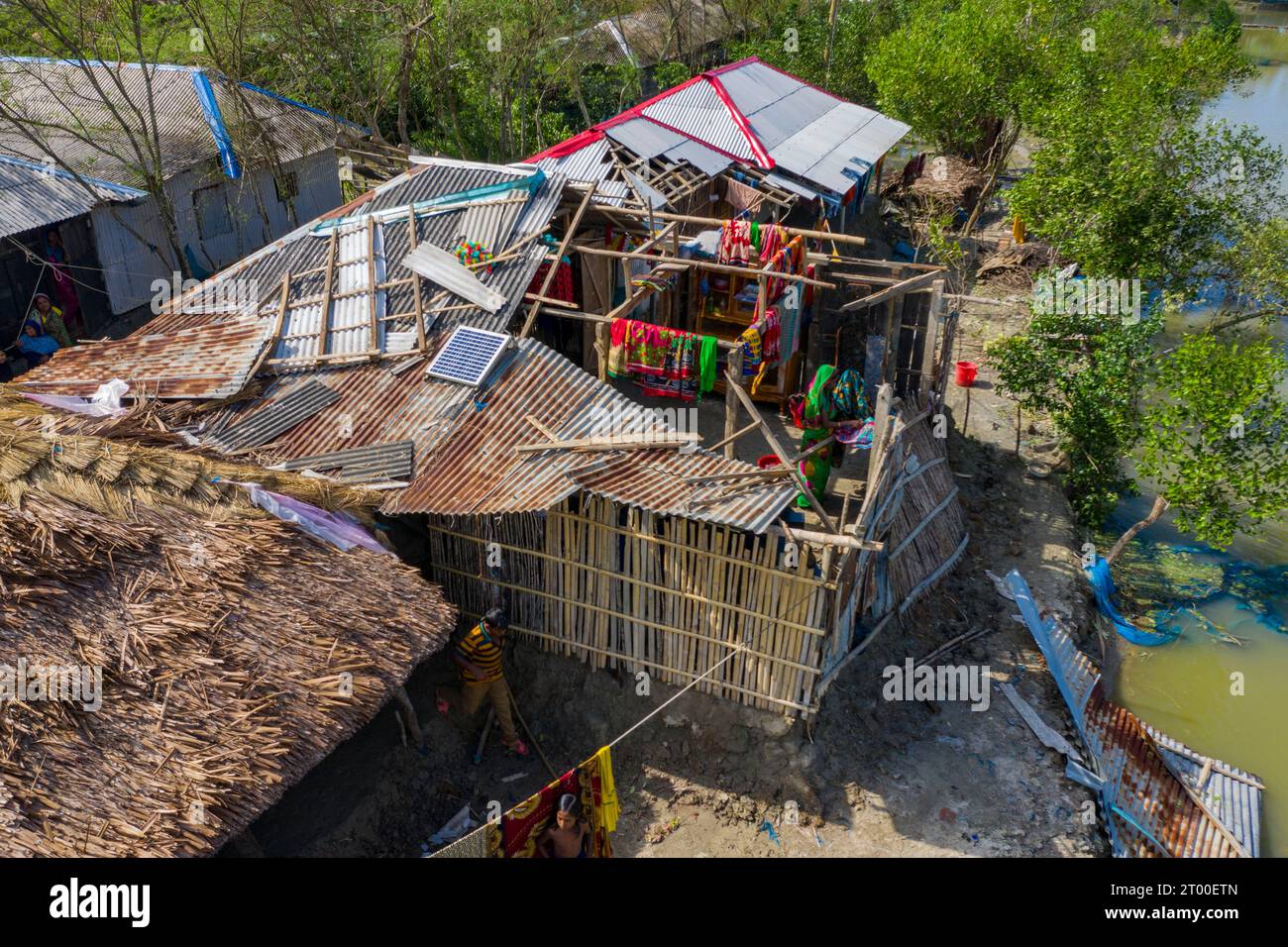 A house destroyed by Cyclone Bulbul in Gabura Union of Shyamnagar ...