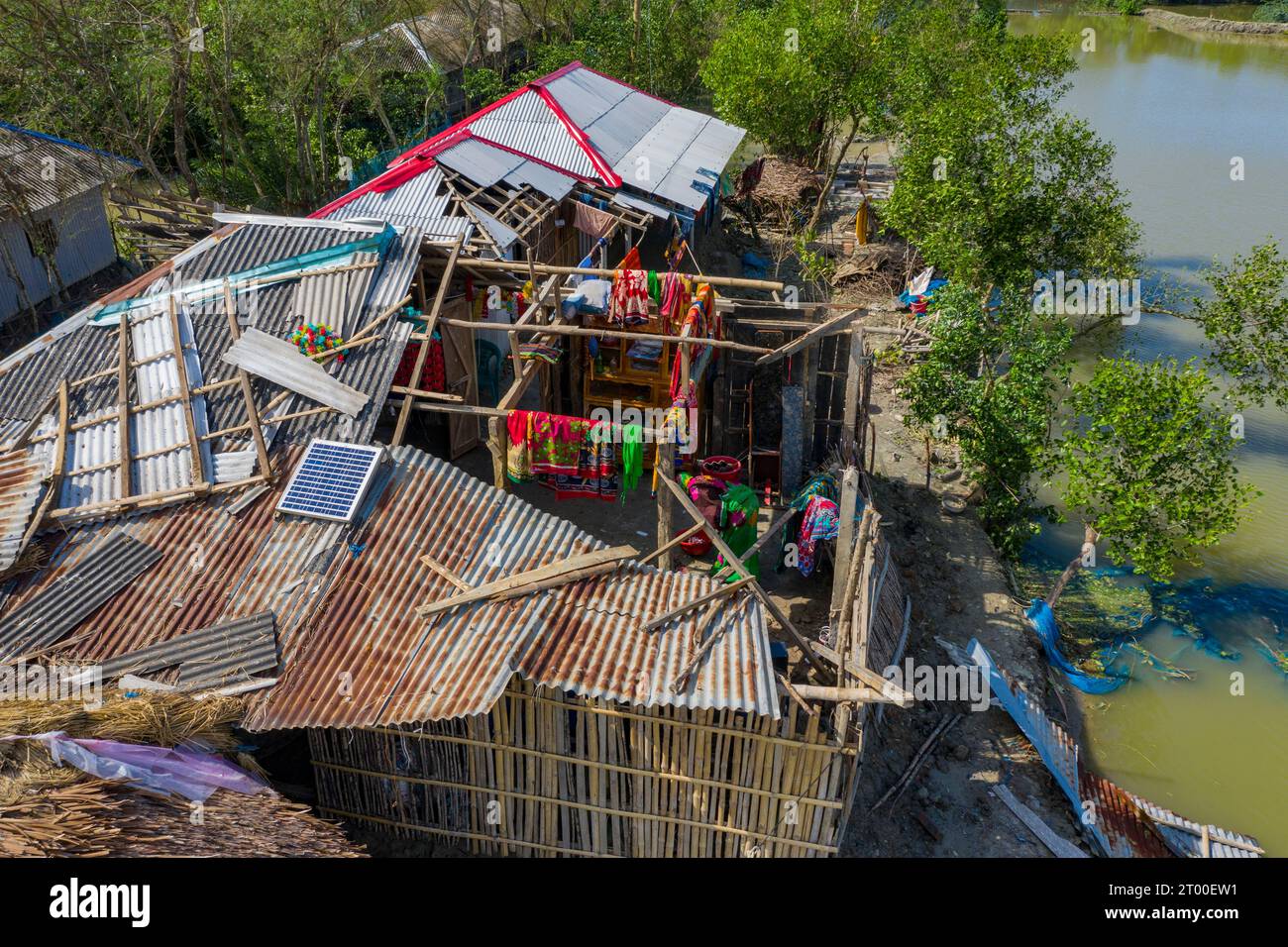 A house destroyed by Cyclone Bulbul in Gabura Union of Shyamnagar ...