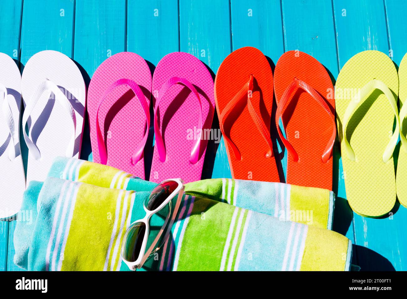 Orange flip flops towel hi-res stock photography and images - Alamy