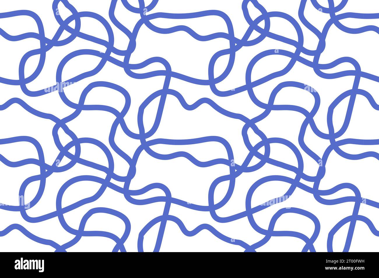 Seamless pattern of blue abstract squiggles print, scribble spiral and ...