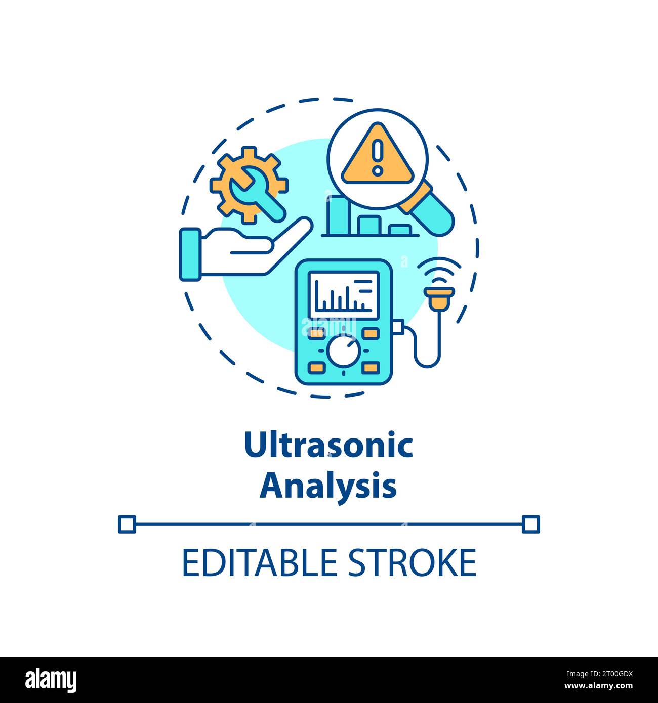 2D colorful thin linear icon ultrasonic analysis concept Stock Vector ...
