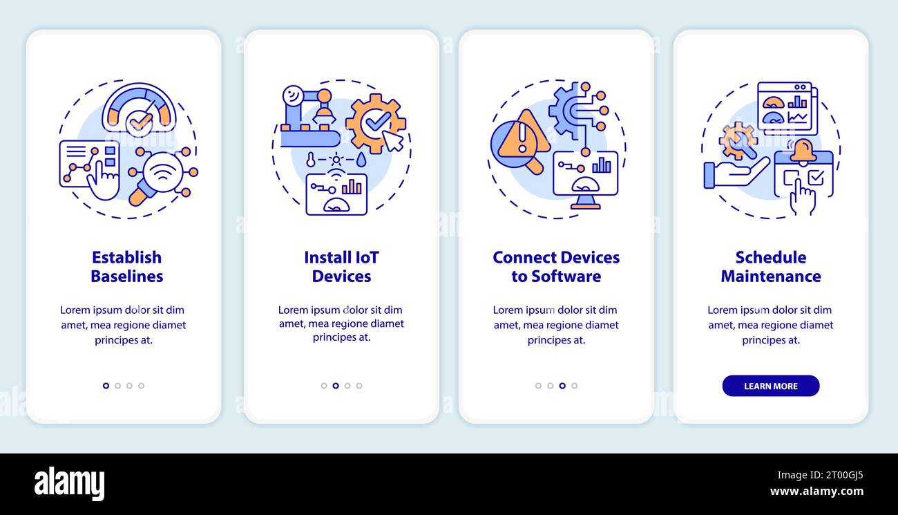 Multicolor walkthrough predictive maintenance linear icons Stock Vector Image & Art - Alamy