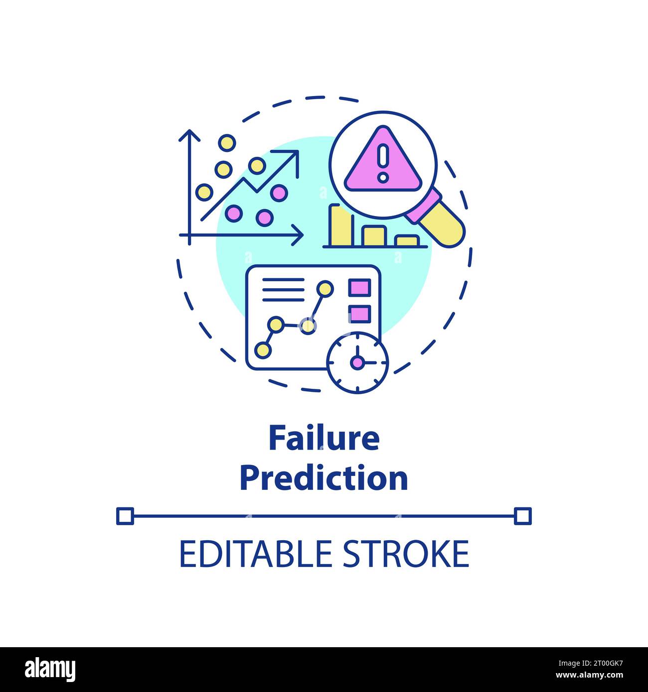 2D colorful thin linear icon failure prediction concept Stock Vector Image & Art - Alamy