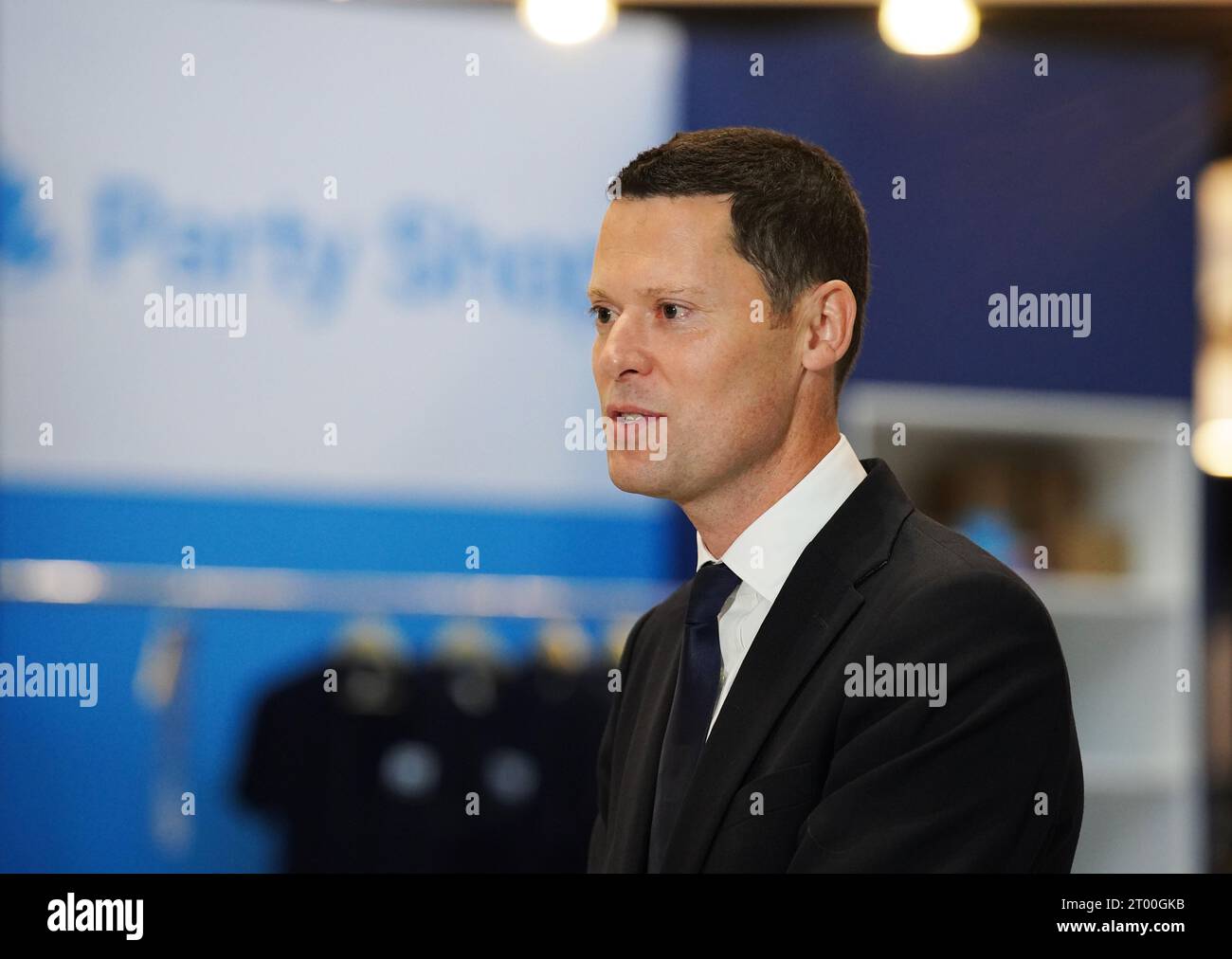 Justice Secretary Alex Chalk is interviewed during the Conservative ...