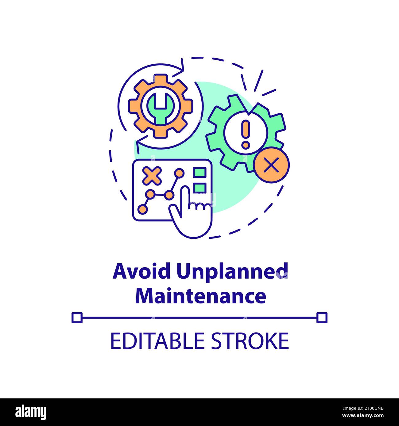 2D thin linear icon avoid unplanned maintenance concept Stock Vector Image & Art - Alamy