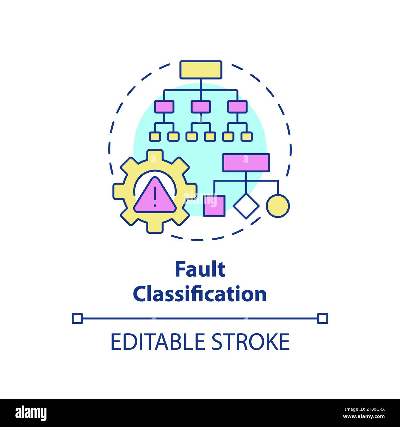 2D colorful thin linear icon fault classification concept Stock Vector ...