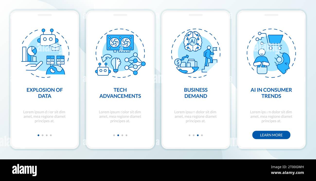 Walkthrough AI engineer with blue line icons Stock Vector Image & Art - Alamy