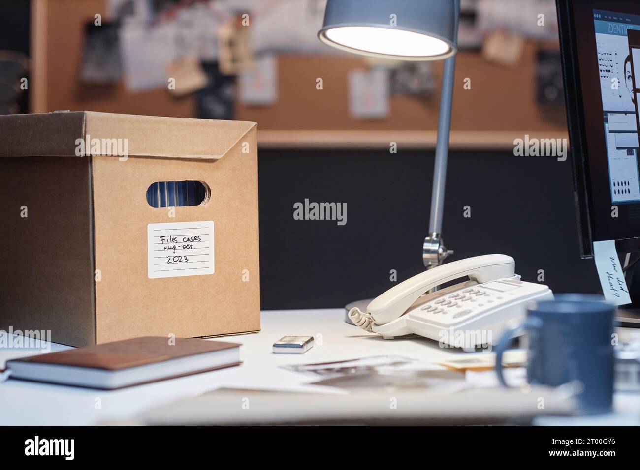 Police office desk hi-res stock photography and images - Alamy