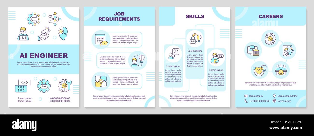 AI engineer brochure template with thin line icons Stock Vector Image ...