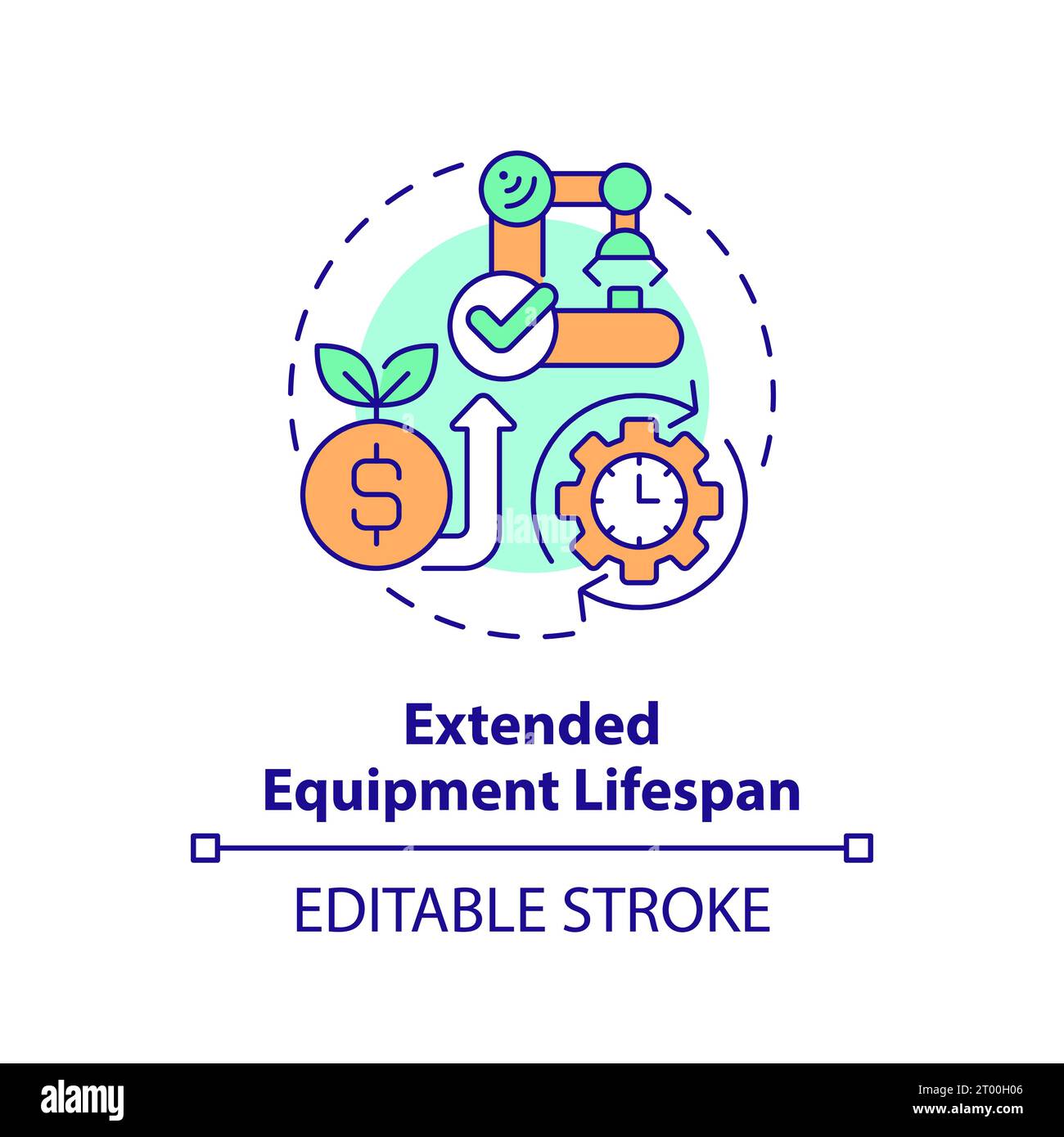 2D thin linear icon extended equipment lifespan concept Stock Vector Image & Art - Alamy