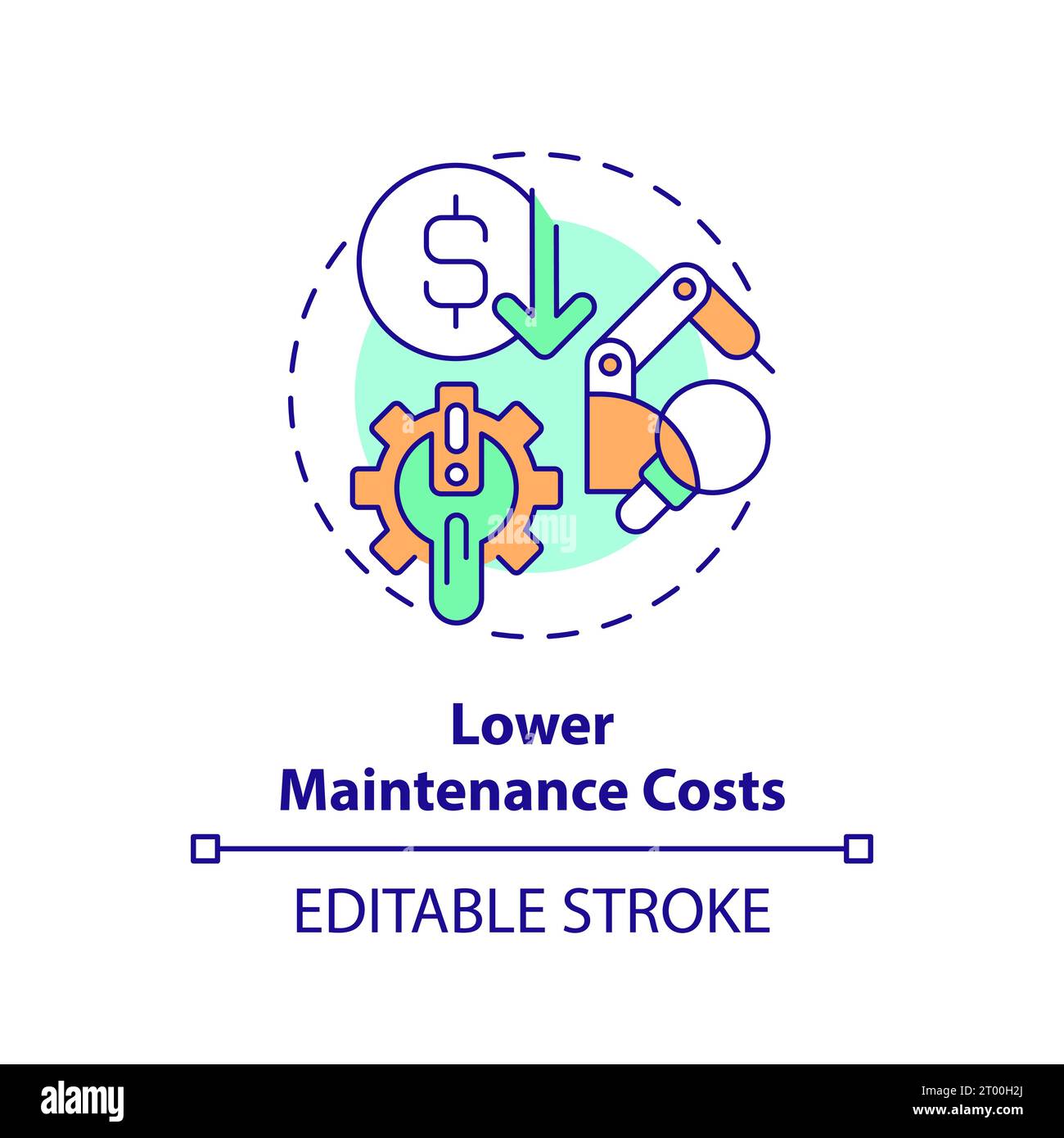 2D thin linear icon lower maintenance costs concept Stock Vector Image ... 2D thin linear icon lower maintenance costs concept Stock Vector Image ...