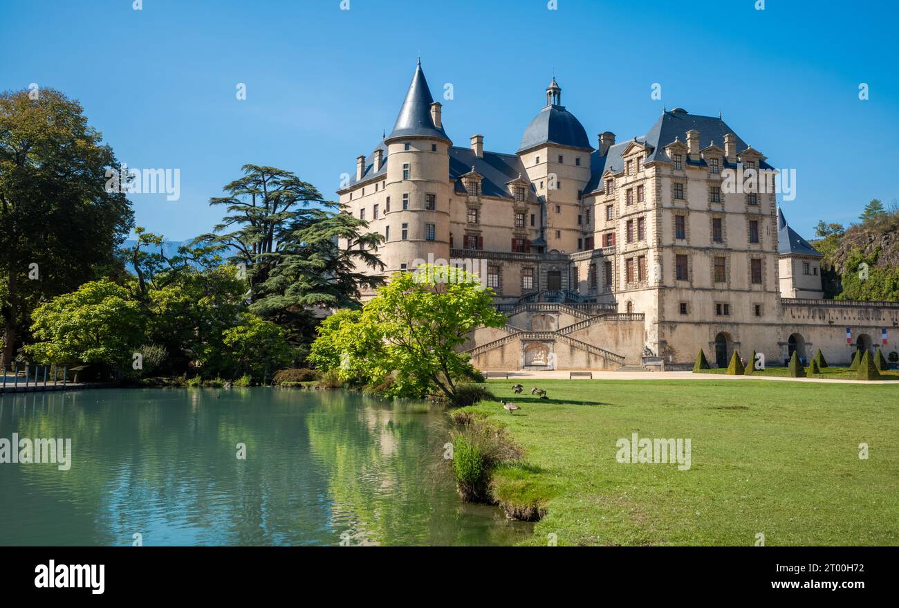 A view over the lake to the chateau housing the Museum of the French ...