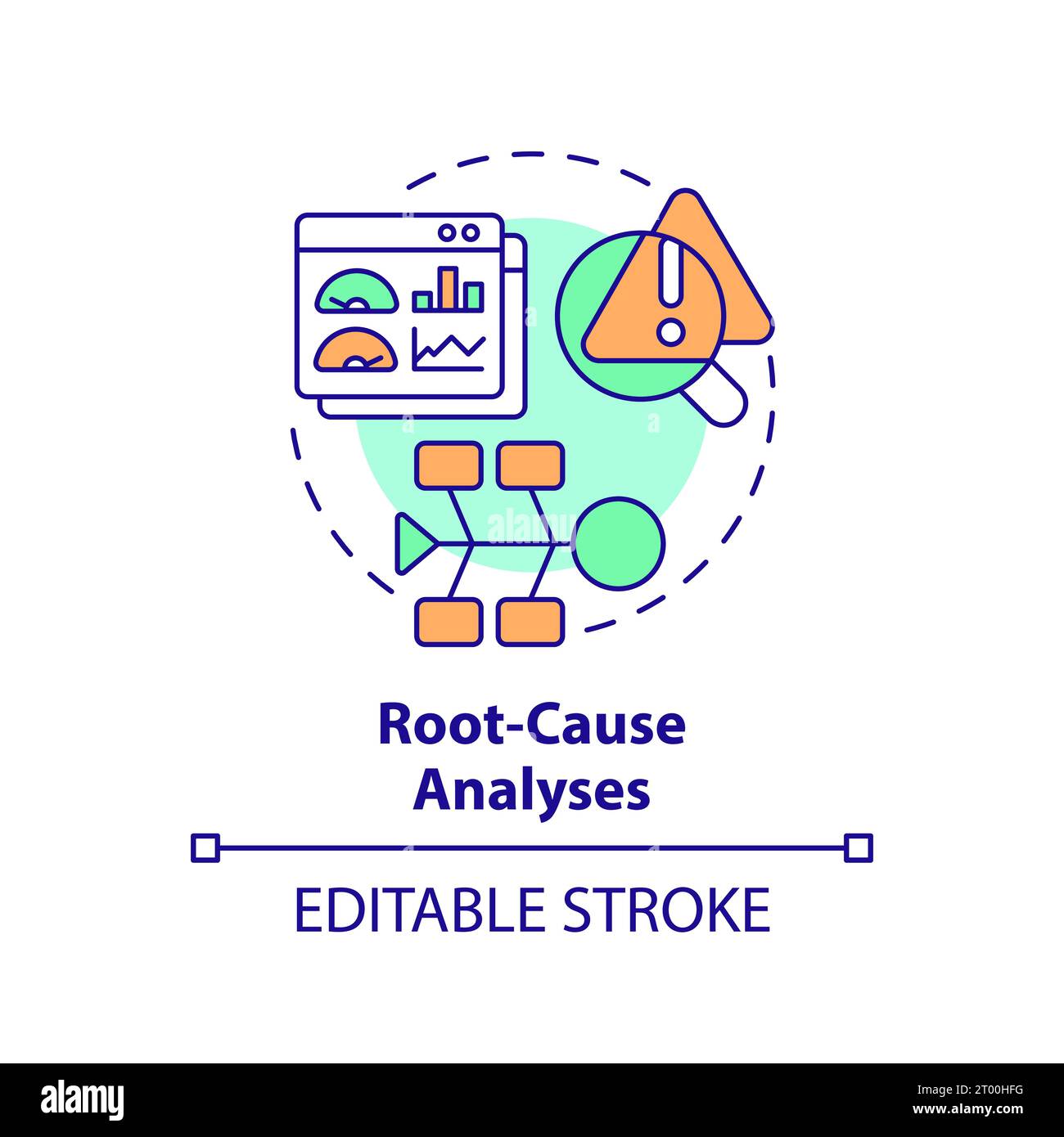 2D colorful thin linear icon root cause analysis concept Stock Vector Image & Art - Alamy