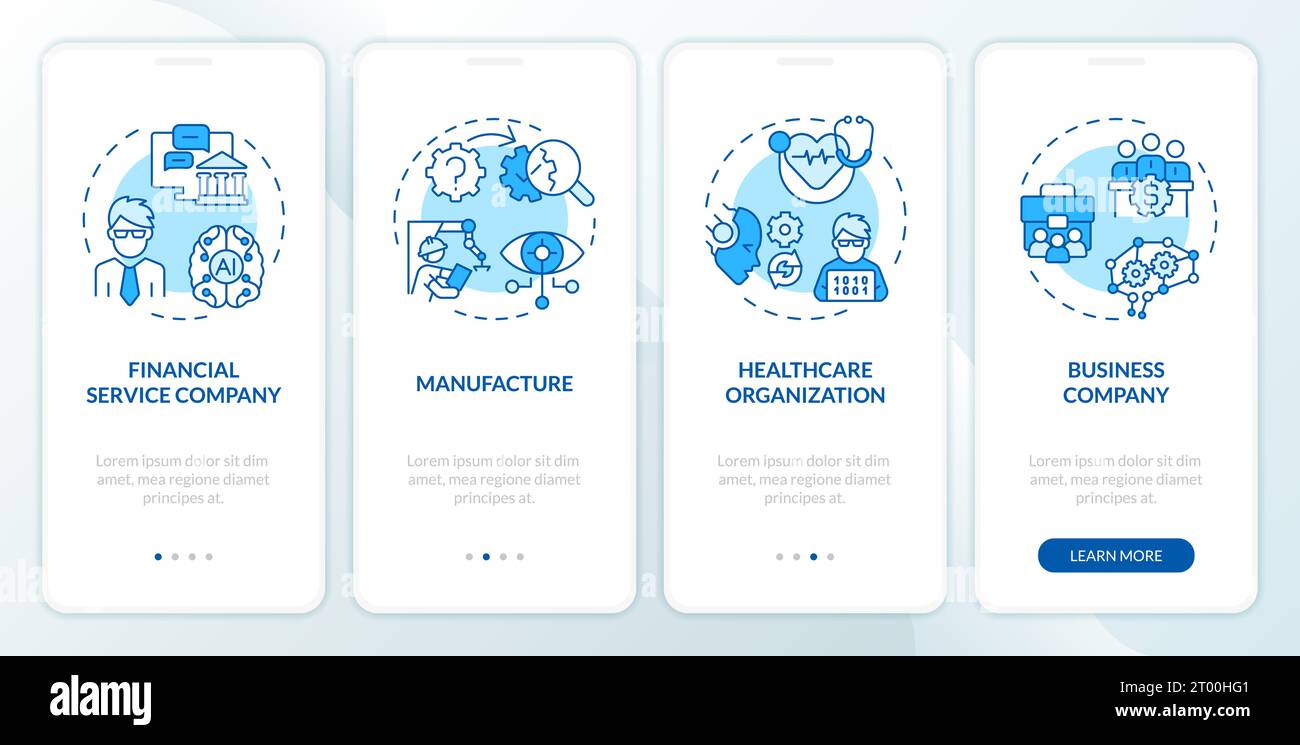 Walkthrough AI engineer with blue icons concept Stock Vector Image & Art - Alamy