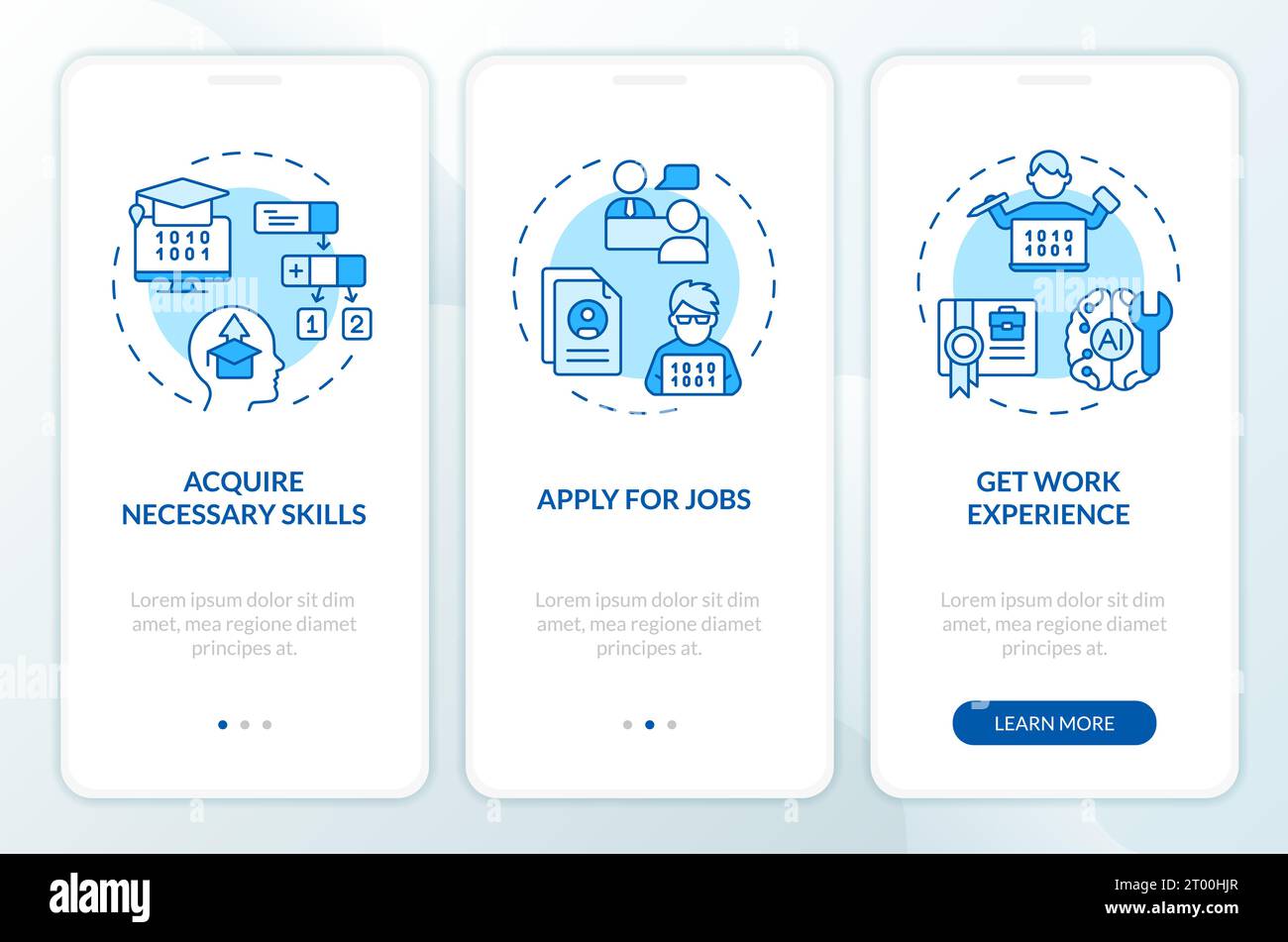 Blue walkthrough AI engineer with line icons Stock Vector Image & Art - Alamy