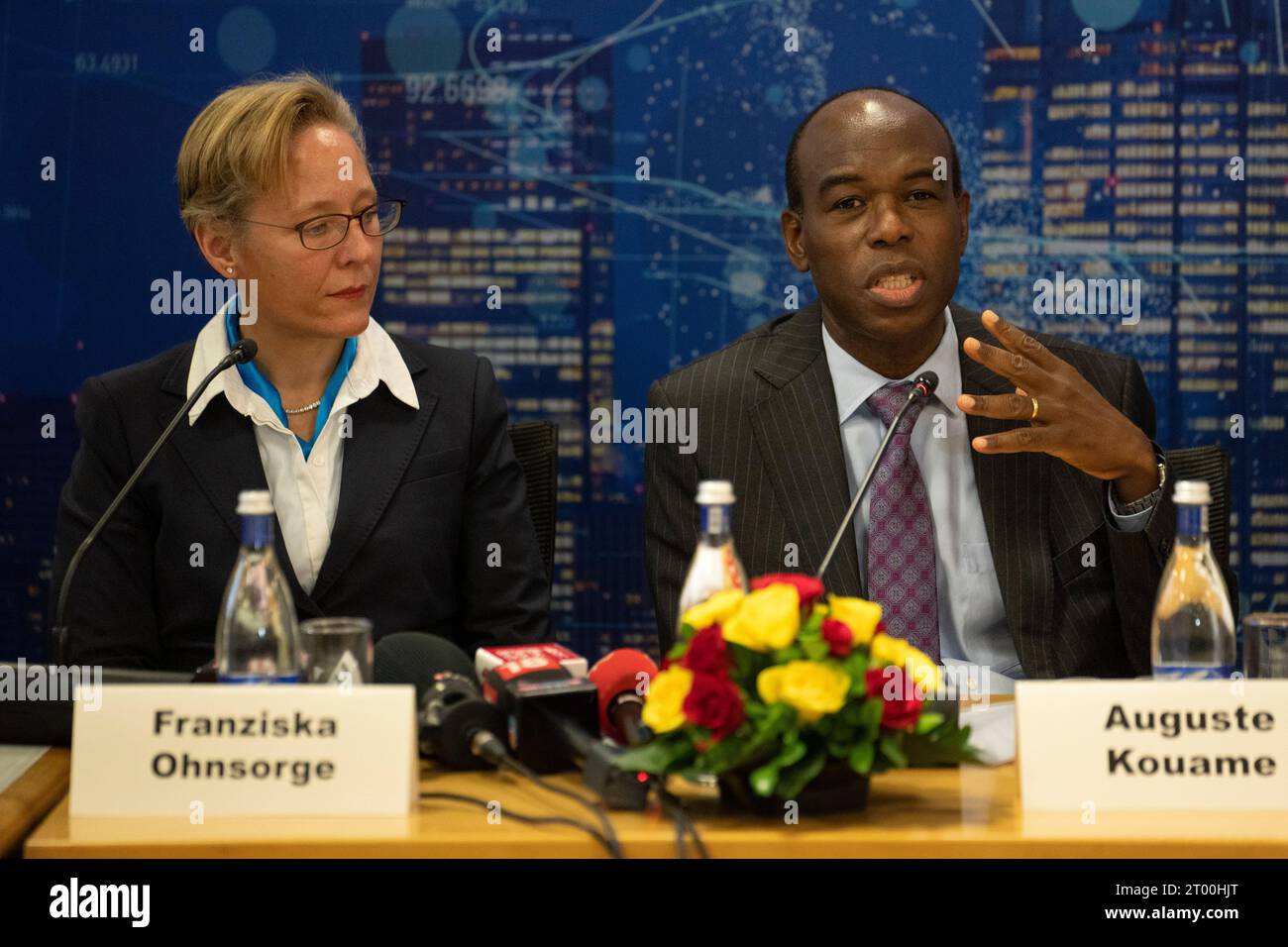 Franziska Ohnsorge, World Bank Chief Economist for South Asia, listens ...