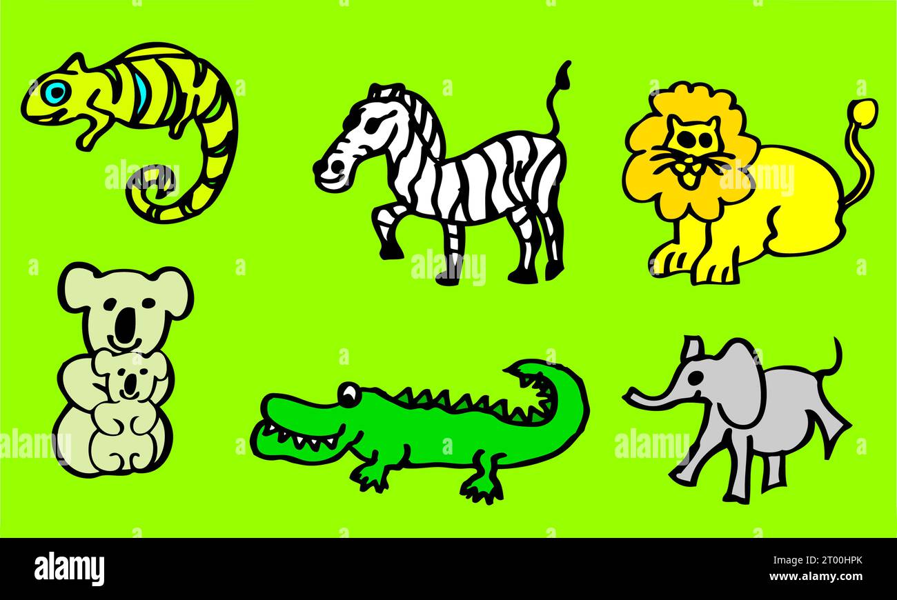 Hand painted colorful cartoon pictures for boys and girls. The children ...