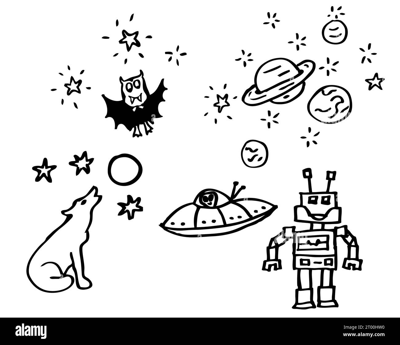 Text kids colorful cartoon Black and White Stock Photos & Images - Alamy