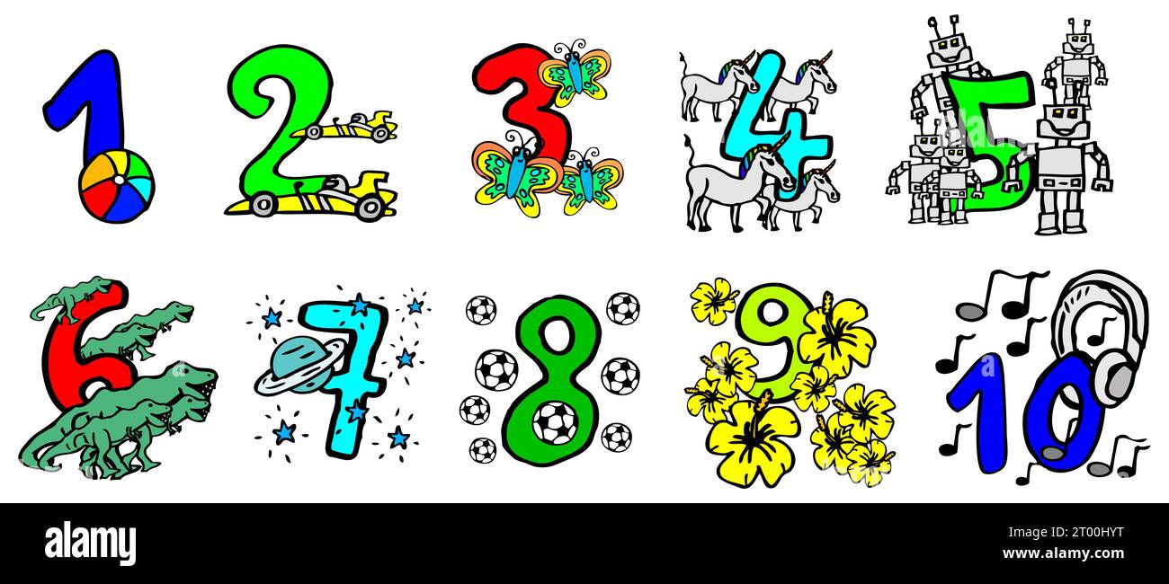 hand painted numbers children, toddlers can learn math or color in the ...
