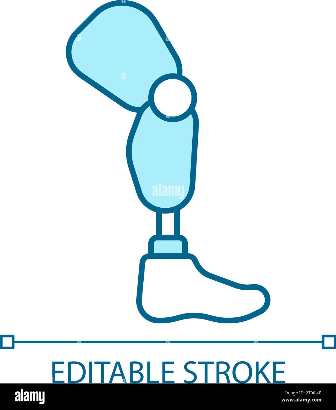2D customizable thin line blue prosthetic leg icon Stock Vector Image ...