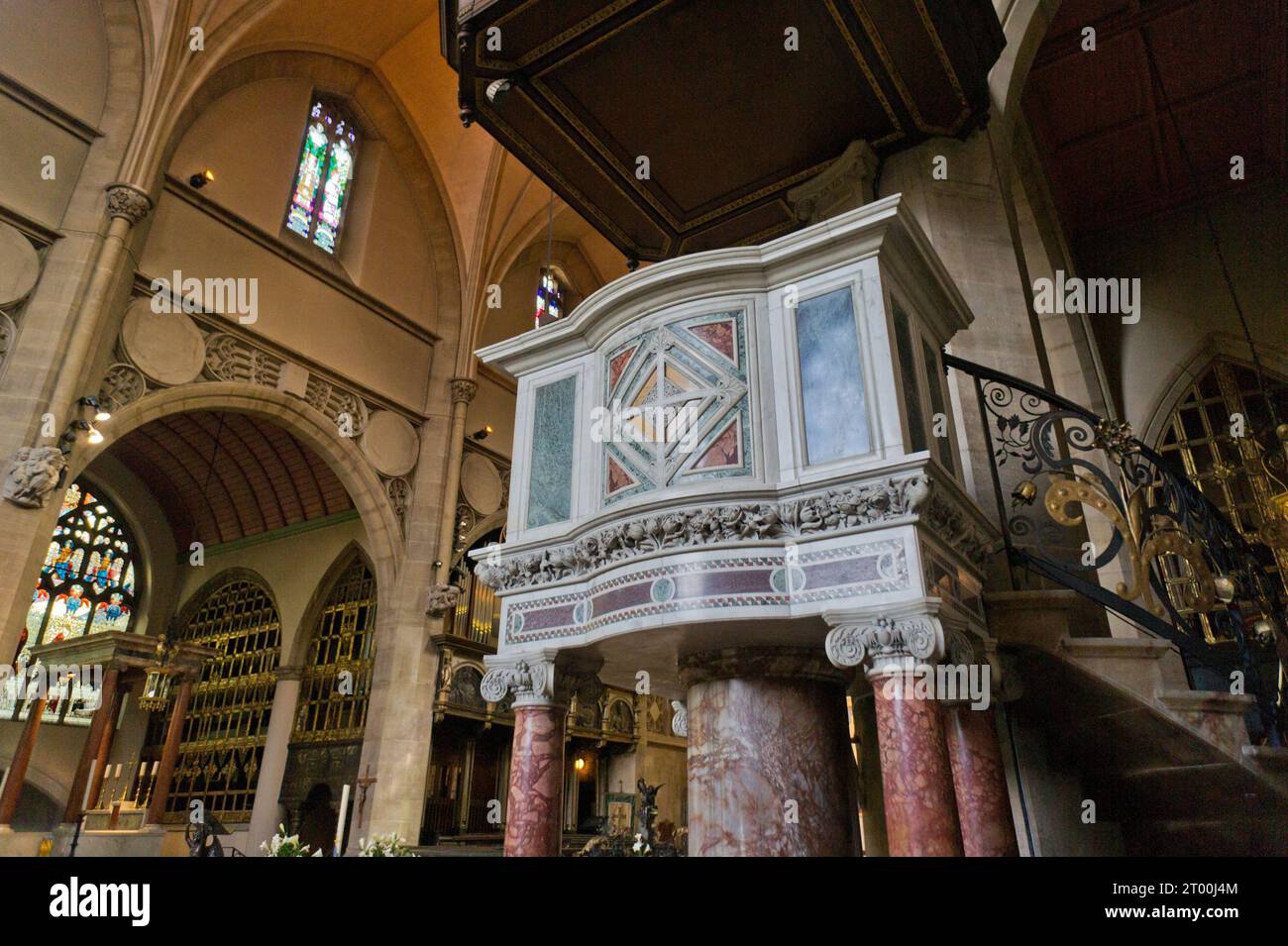 Interior of Holy Trinity church Sloane Street, London; built 1890 in ...