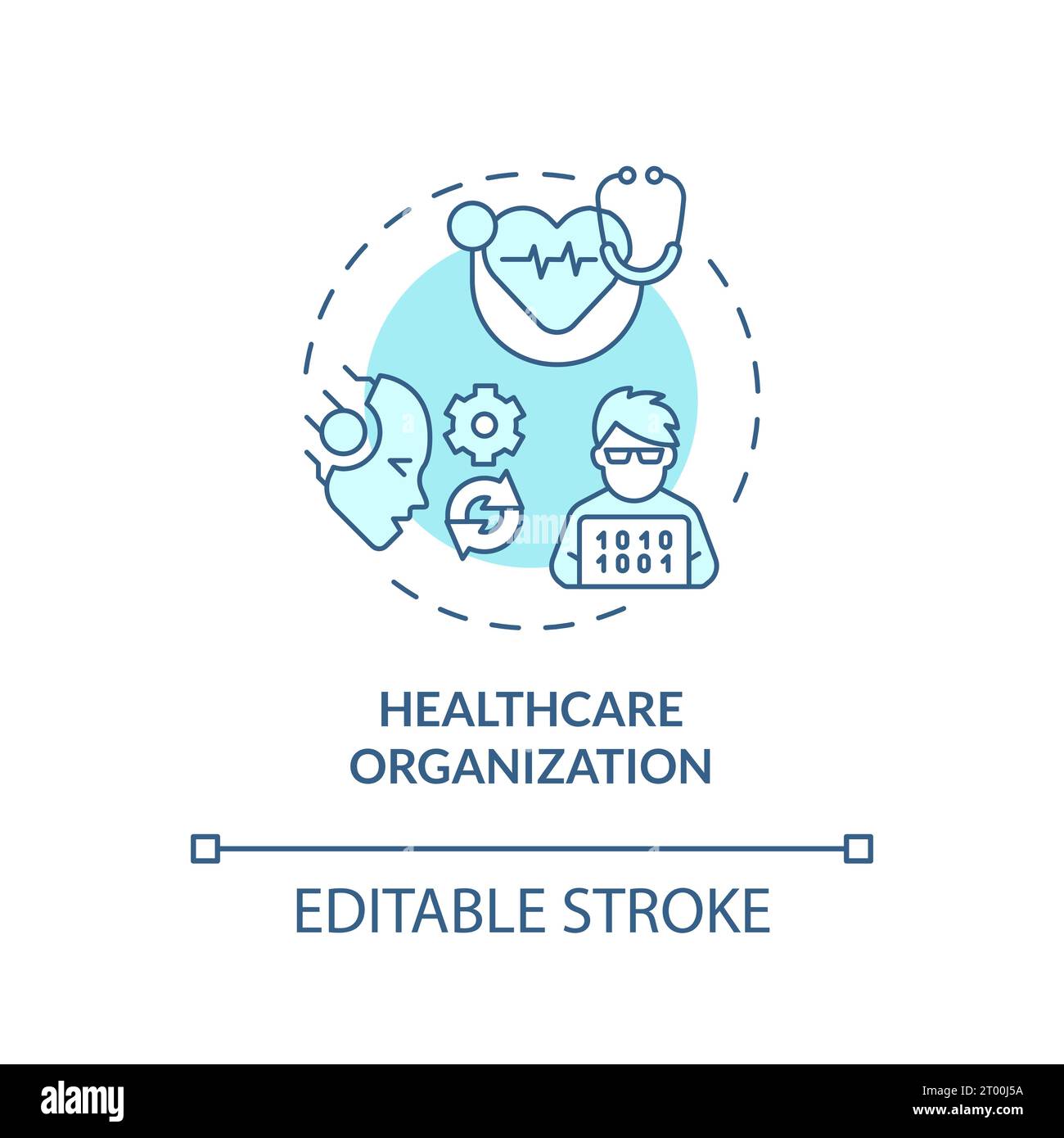 2D blue thin line icon healthcare organization concept Stock Vector ...