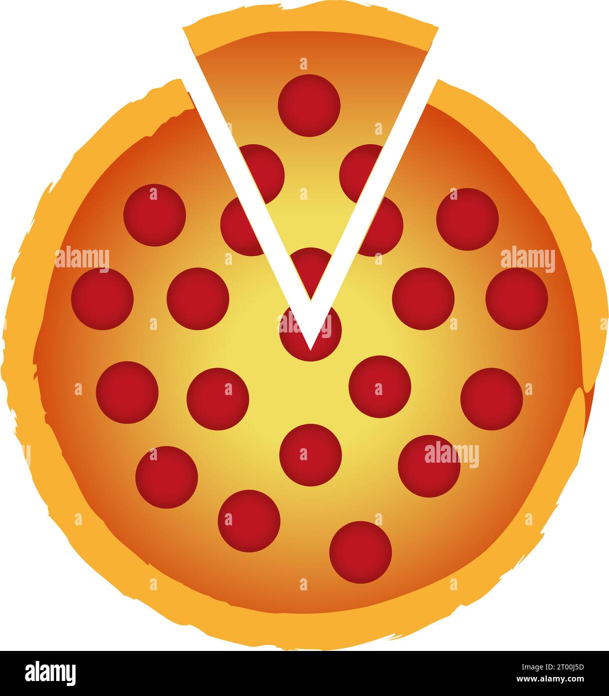 Pizza with Pizza Slice - Vector Illustration Stock Vector Image & Art - Alamy