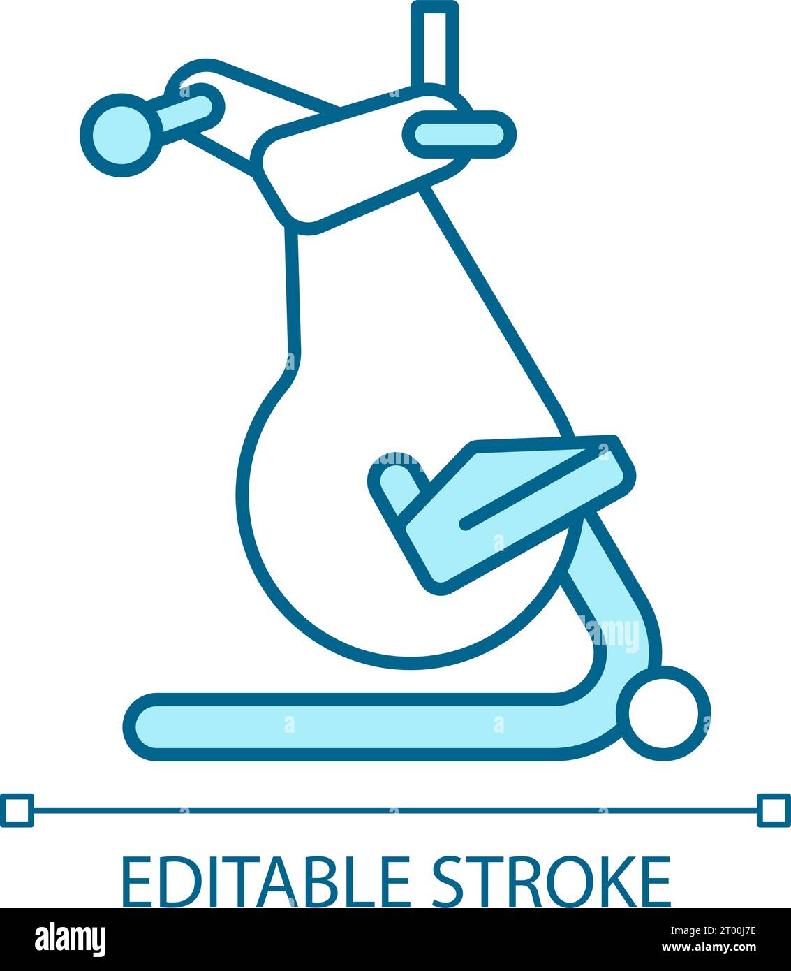 2D customizable thin line blue elliptical machine icon Stock Vector Image & Art - Alamy