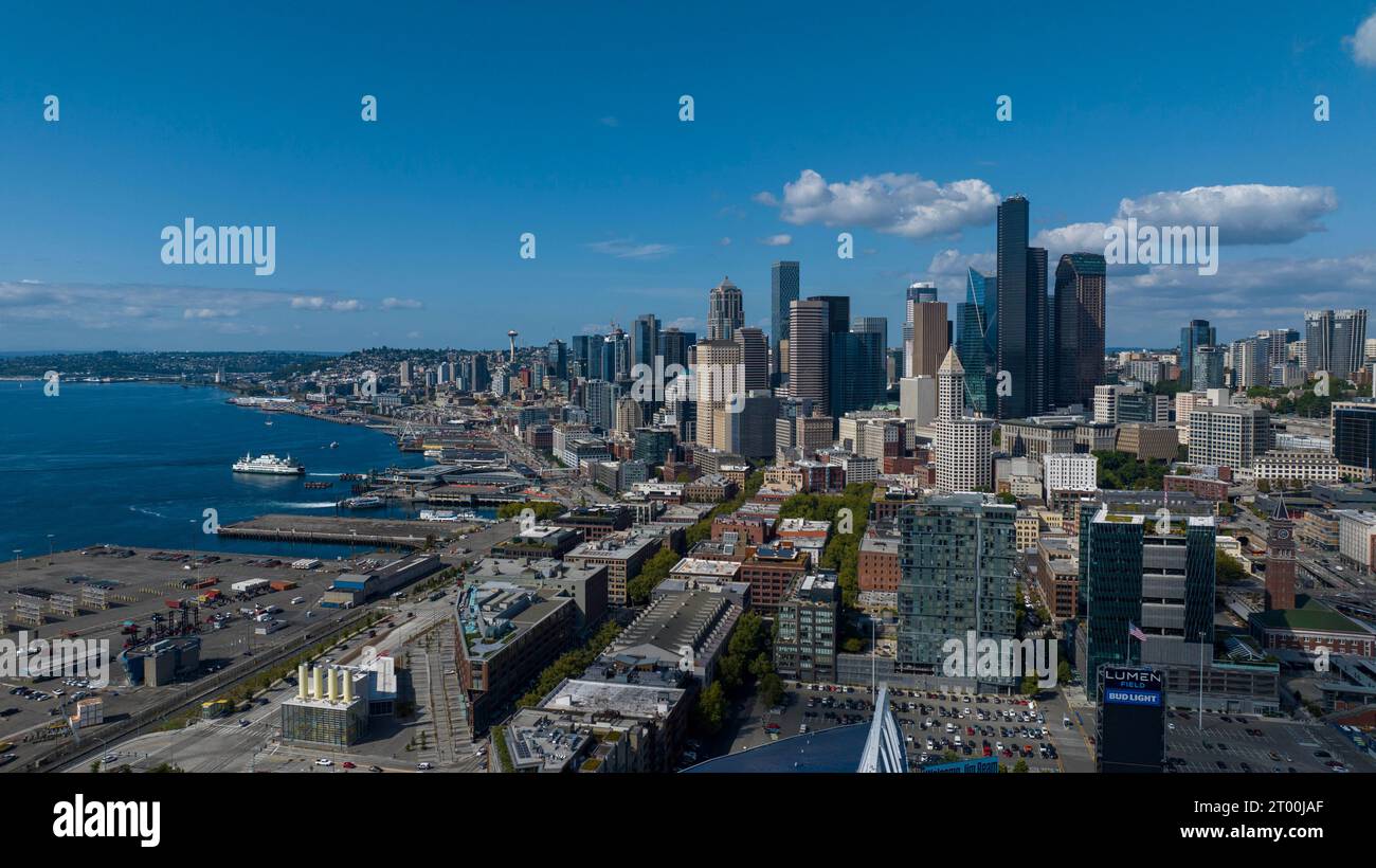 Seattle waterfront aerial hi-res stock photography and images - Alamy