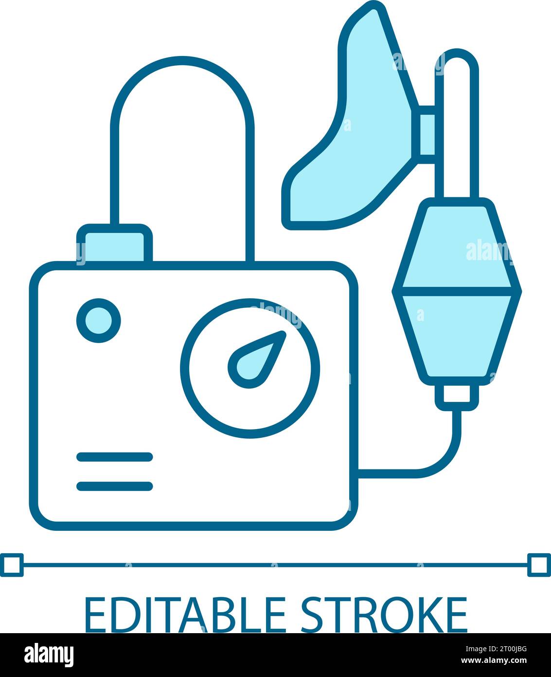 2D customizable thin line blue oxygen concentrator icon Stock Vector ...