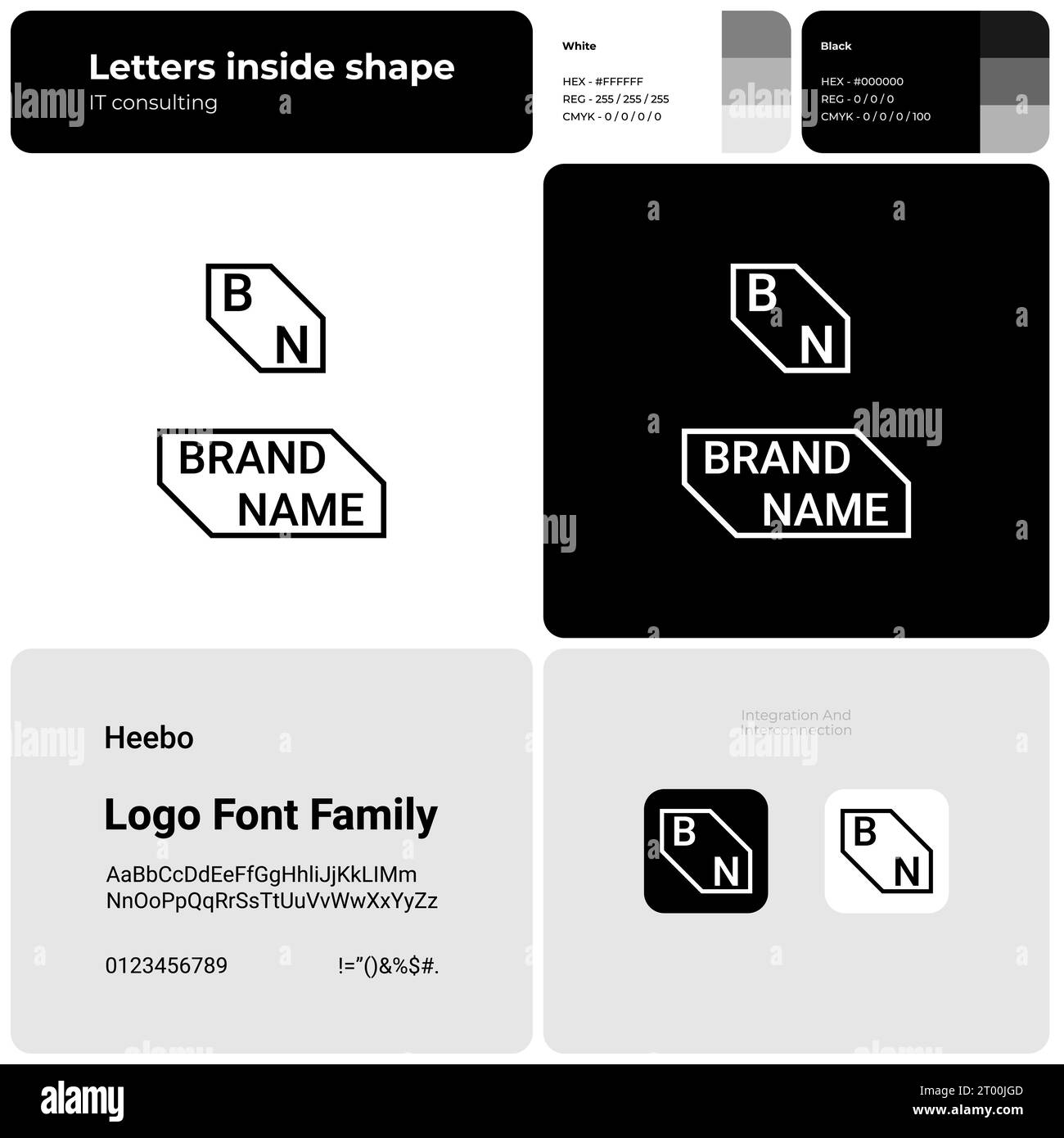 IT consulting brand monochromatic template creative logo Stock Vector ...