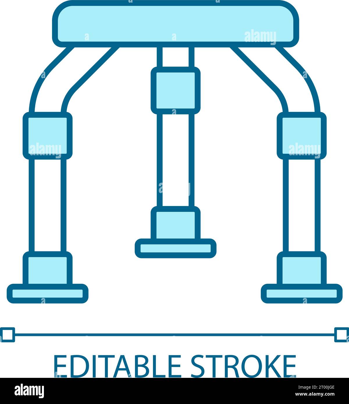 2D customizable thin line blue shower stool icon Stock Vector Image & Art - Alamy