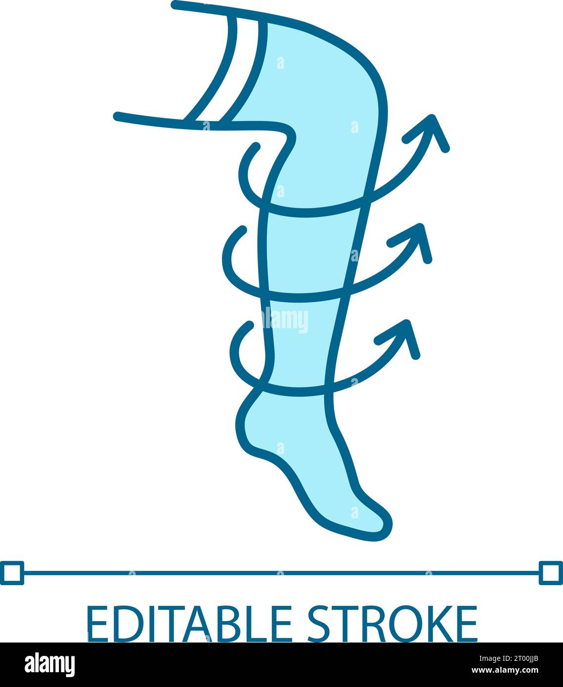 2D customizable thin line blue compression stockings icon Stock Vector ...