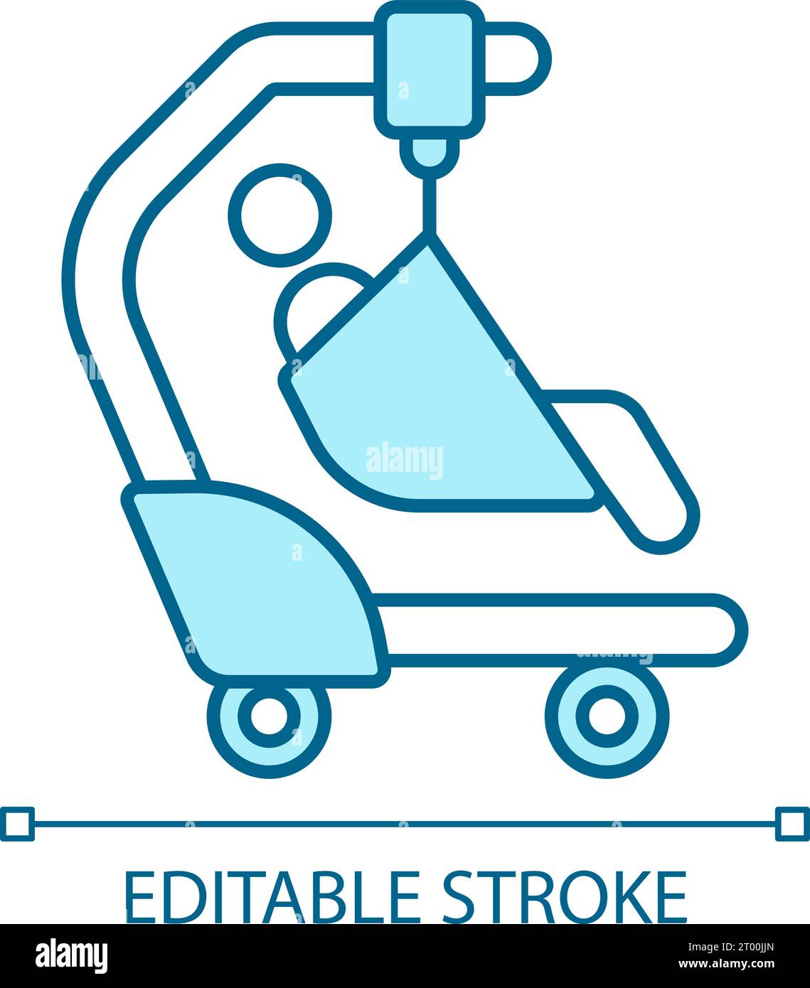 2D customizable thin line blue patient sling icon Stock Vector Image ...