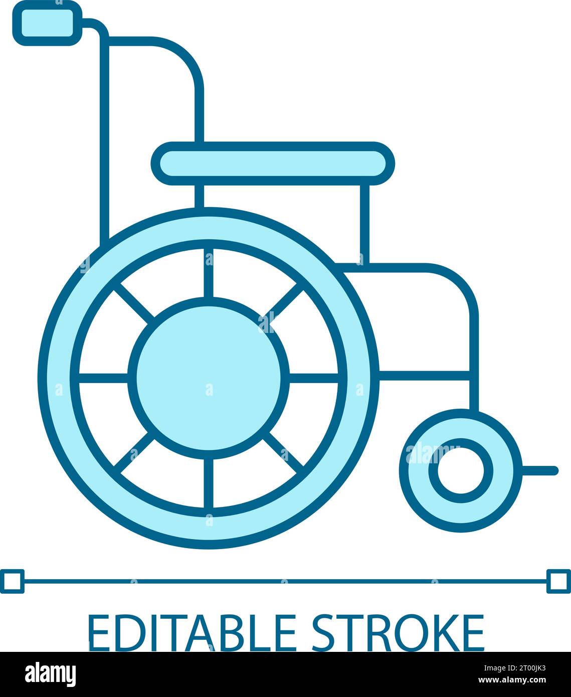2D customizable thin line blue wheelchair icon Stock Vector Image & Art ...