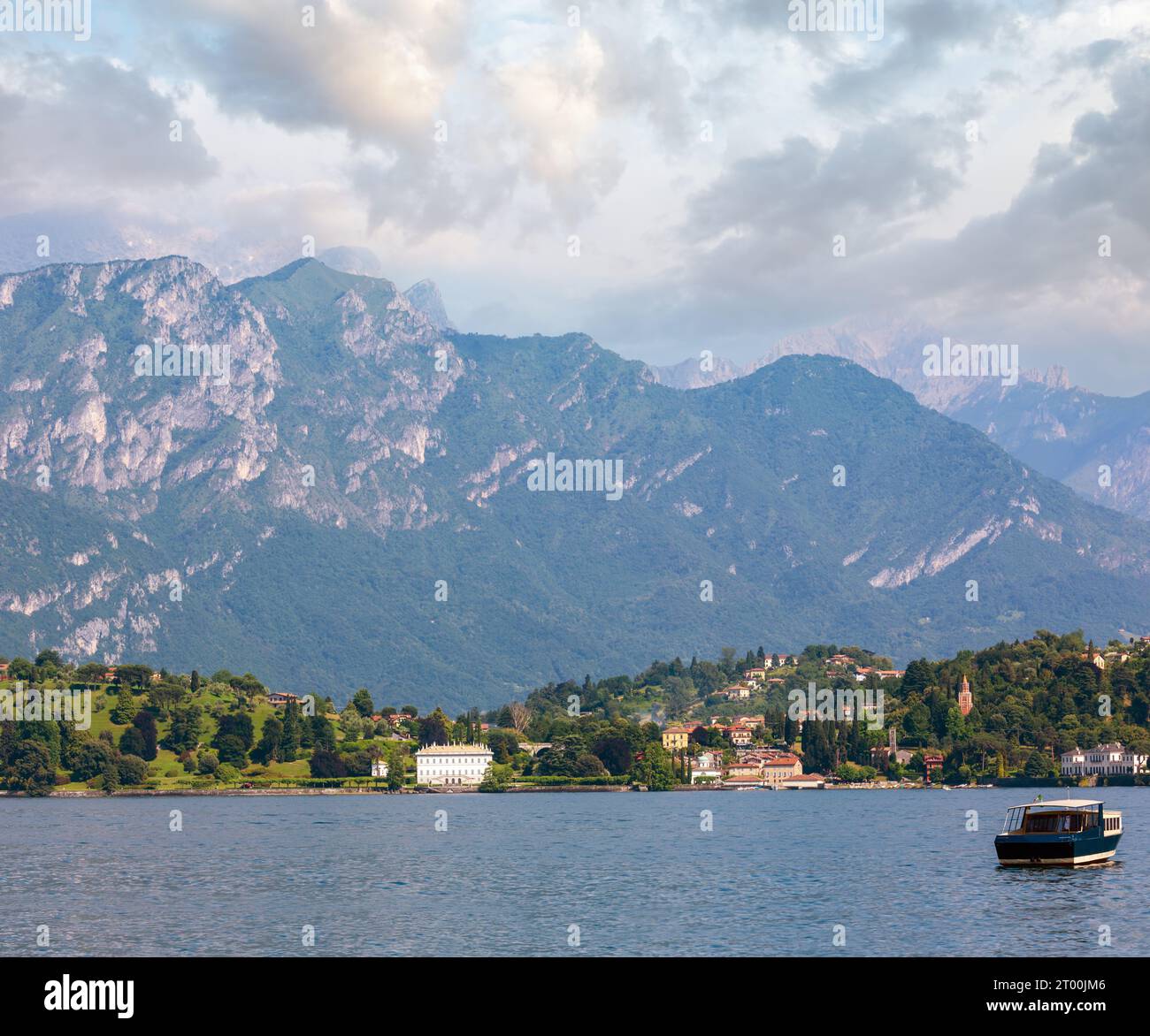 Lake Como shore from ship view Stock Photo - Alamy