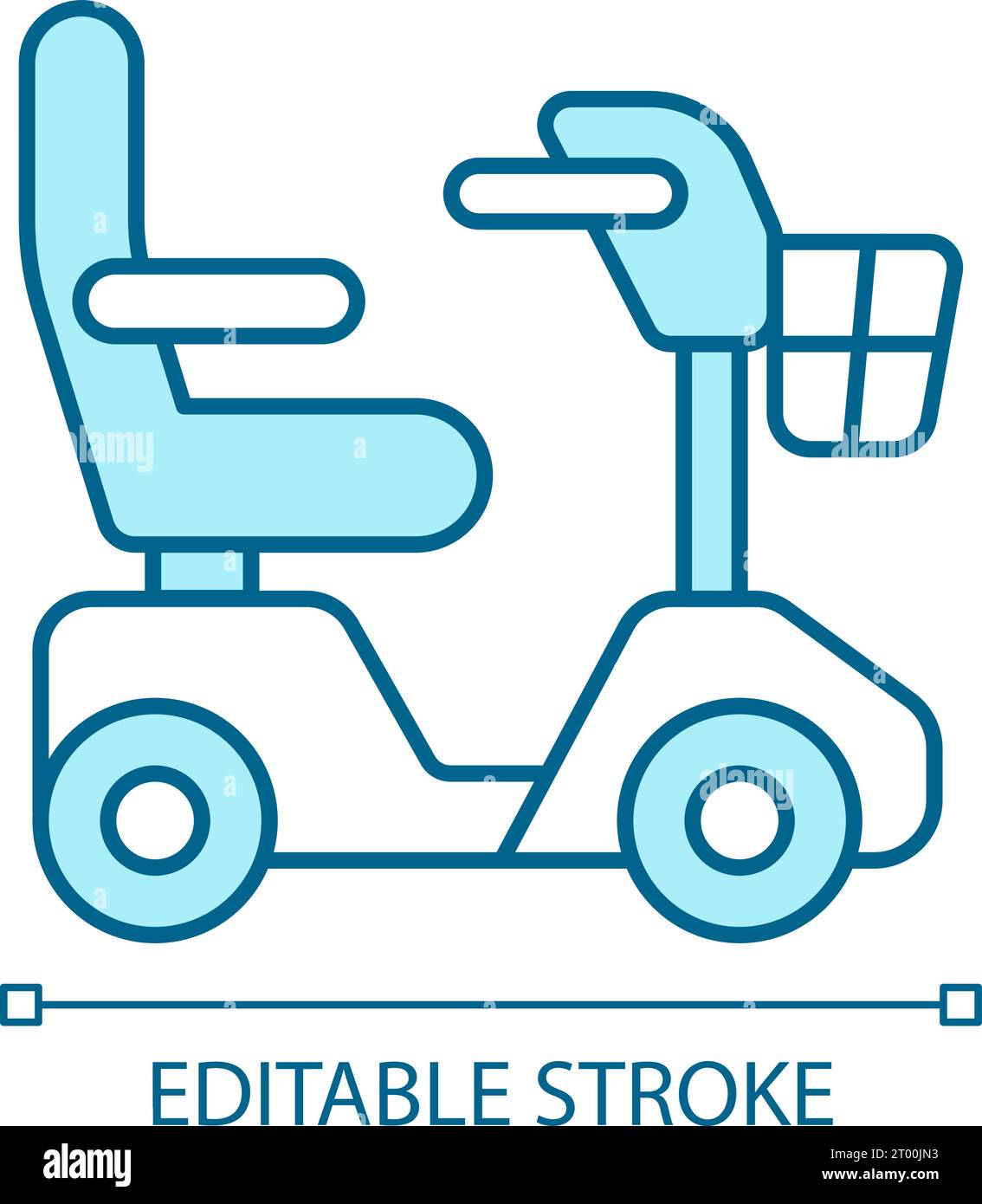 2D customizable thin line blue mobility scooter icon Stock Vector Image ...