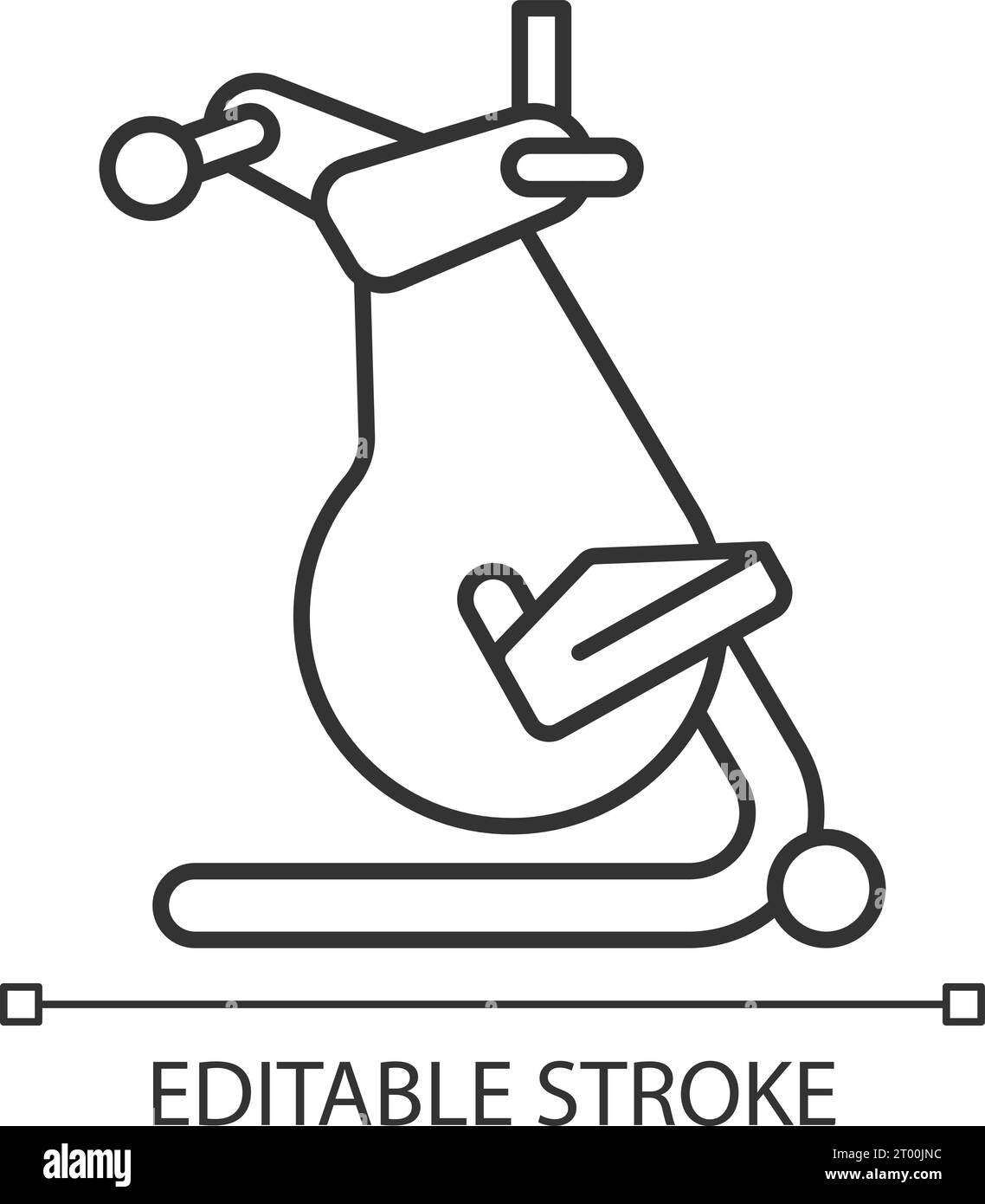 2D customizable thin line black elliptical machine icon Stock Vector ...