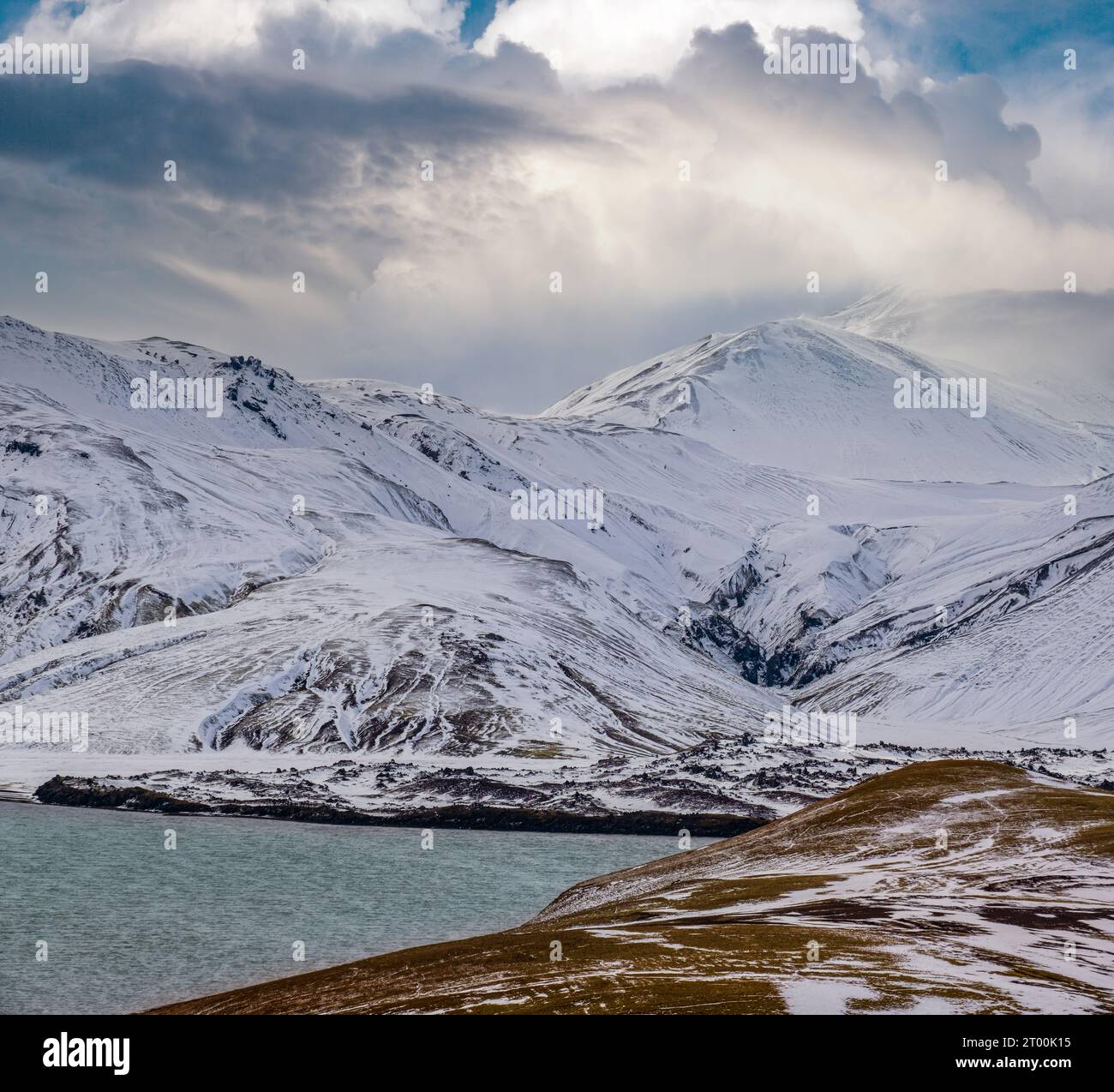 Season changing in southern Highlands of Iceland. Colorful ...