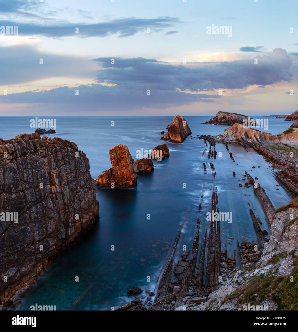 Evening Atlantic ocean coastline near Portio Beach Stock Photo - Alamy