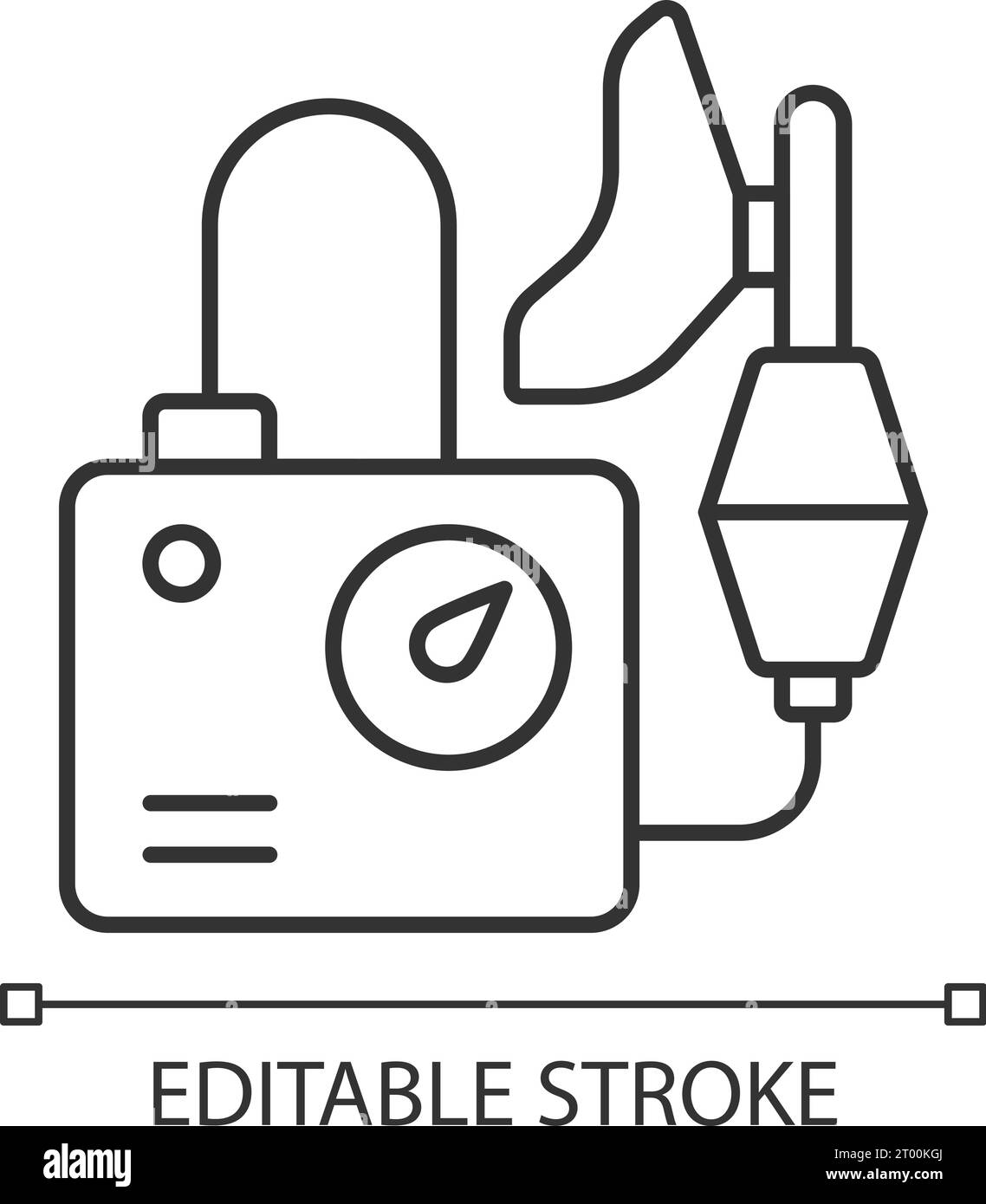 2D customizable thin line black oxygen concentrator icon Stock Vector ...