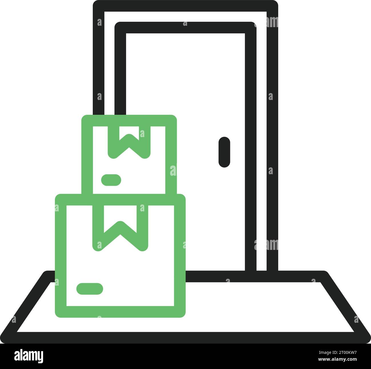 Entrance door on facade Stock Vector Images - Alamy