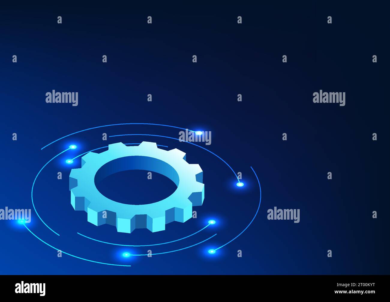 Gear technology gears placed on technology circle It conveys the ...