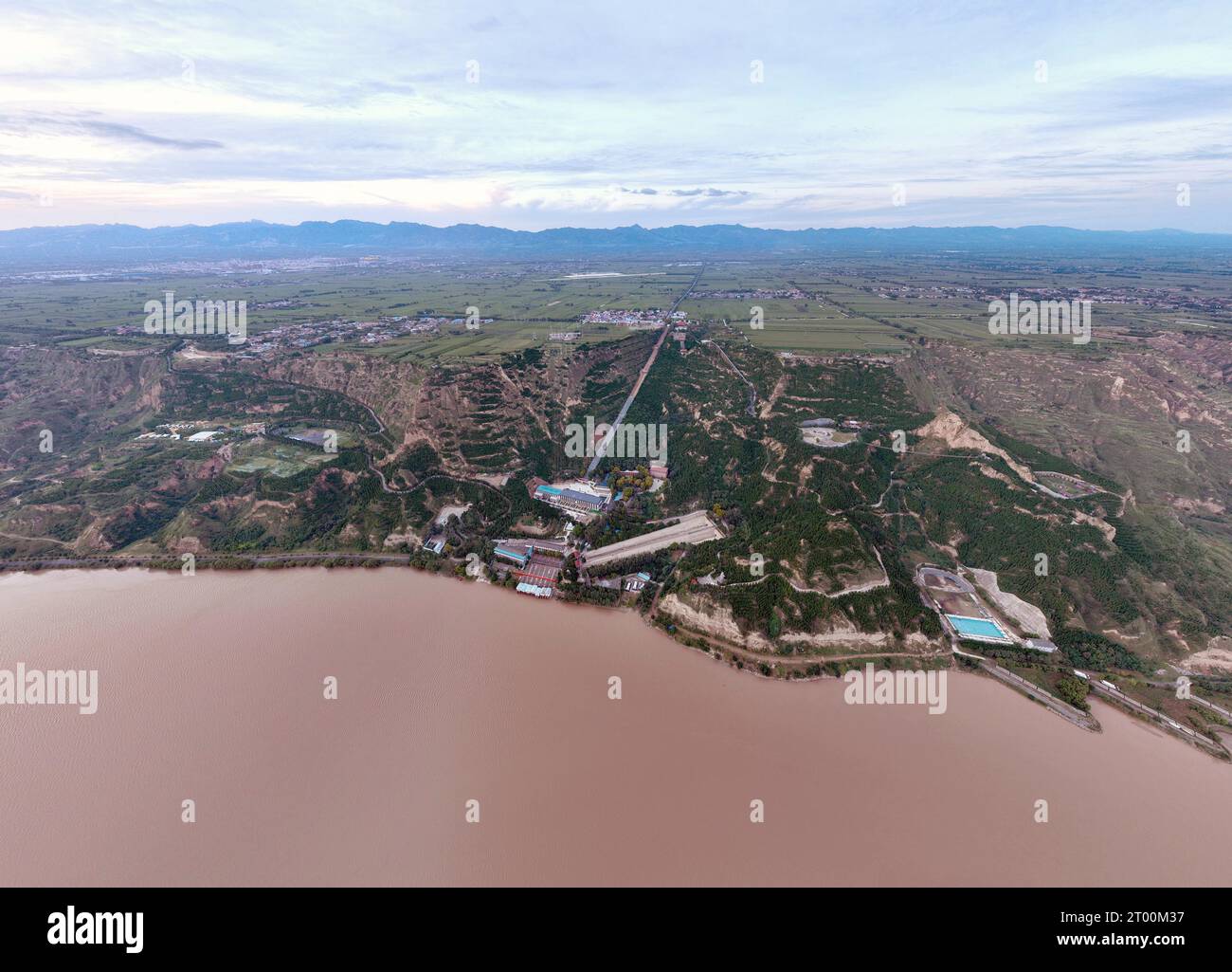(231003) -- RUICHENG, Oct. 3, 2023 (Xinhua) -- This aerial photo taken ...