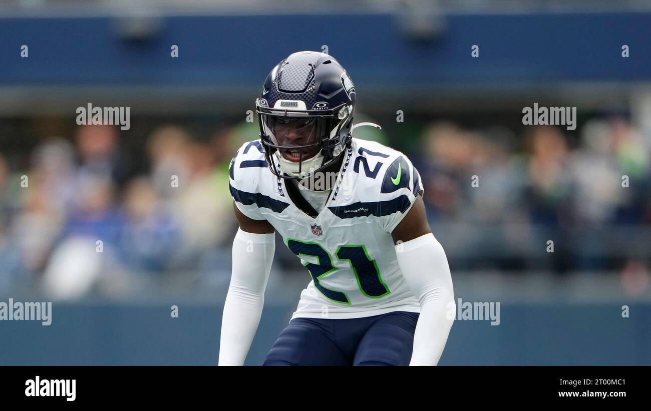 Seattle Seahawks cornerback Devon Witherspoon (21) in action during an ...
