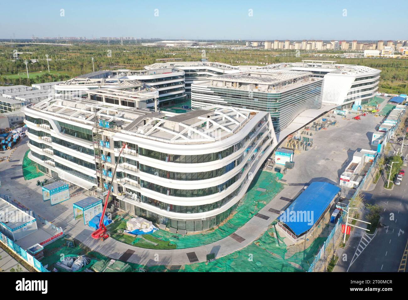 Xiong'an. 30th Sep, 2023. This aerial photo taken on Sept. 30, 2023 ...