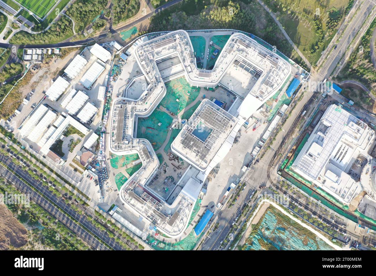 Xiong'an. 30th Sep, 2023. This aerial photo taken on Sept. 30, 2023 ...