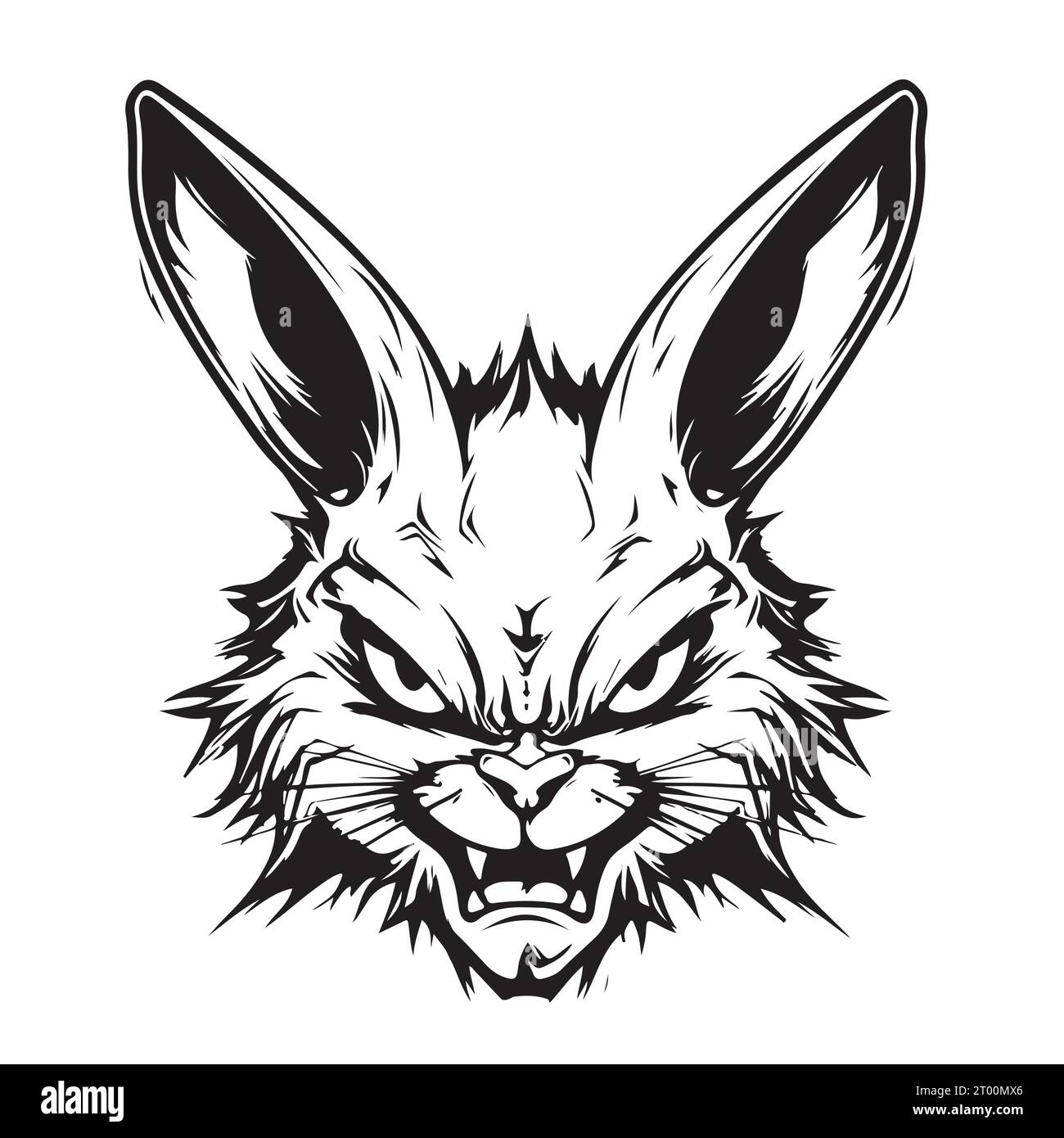 Angry rabbit sketch hand drawn sketch Vector Stock Vector Image & Art ...
